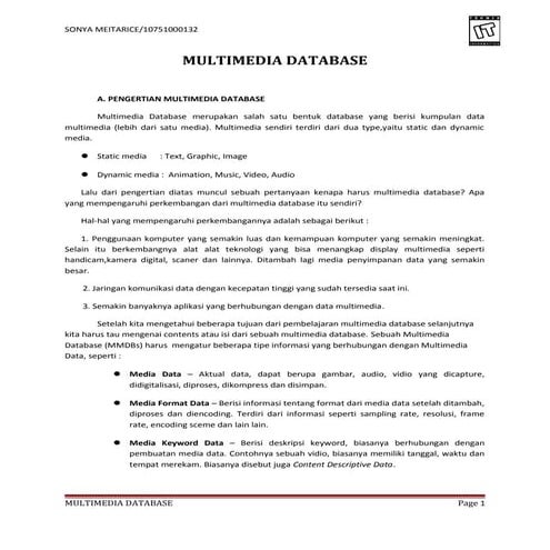 Multimedia database | PDF