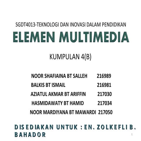 Multimedia element 1 | PPT