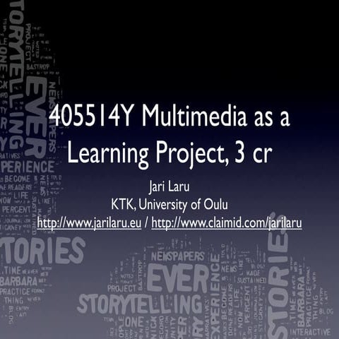 405514Y Multimedia as a Learning Project, 3 c | PDF