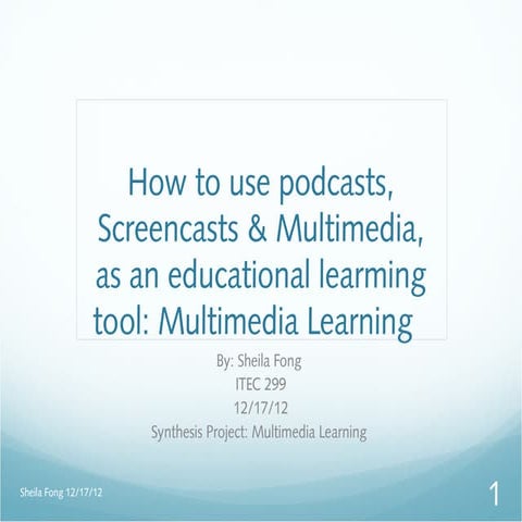 Multimedia learning | PPT | Genres