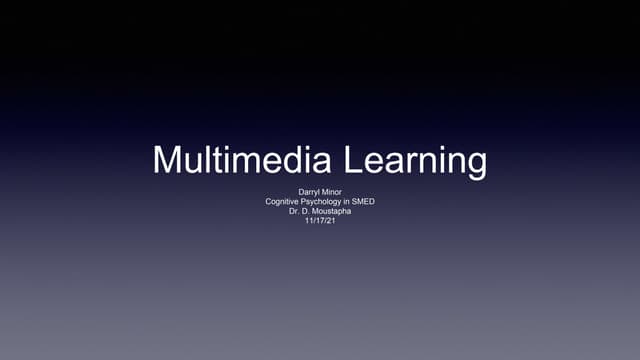 Cognitive Theory Of Multimedia Learning PPT cognitive-theory-of-multimedia-learning-ppt