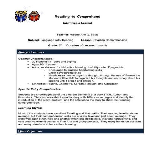 Multimedia lesson plan | DOC