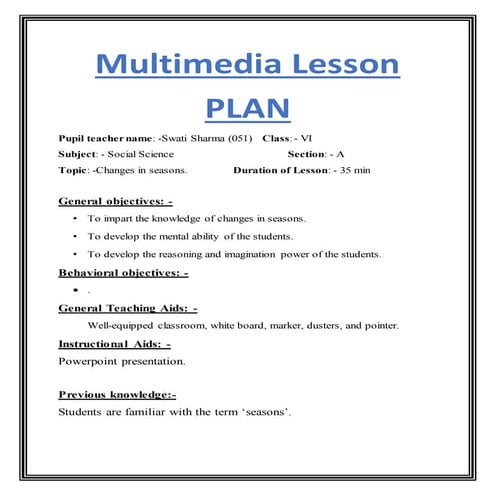 Multimedia lesson plan | DOCX
