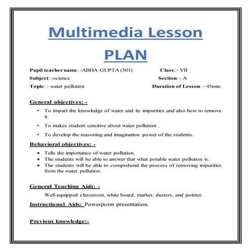 Multimedia lesson plan | DOCX