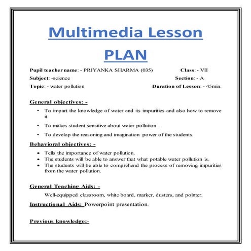 Multimedia lesson plan | DOCX
