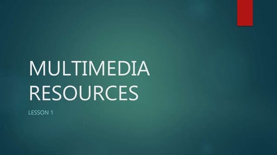 Types of Educational Multimedia Resources | PPT