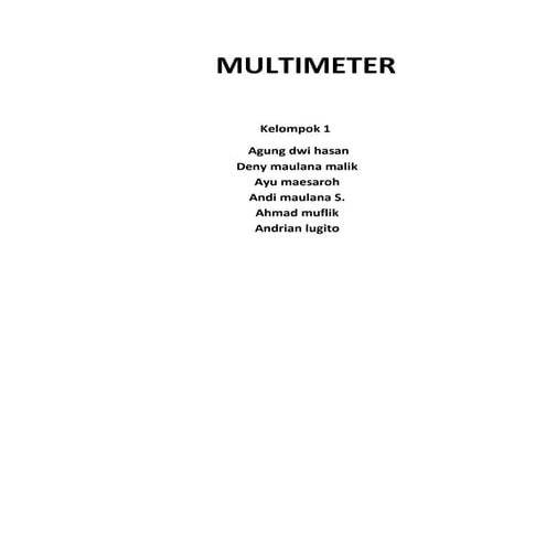 Multimeter | PDF