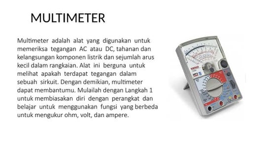 Menggunakan multimeter analog | PDF
