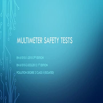 Multimeter Safety Tests de acordo com a EN 61010 | PPT