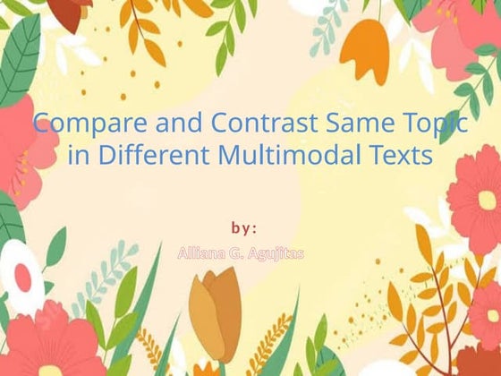 MULTIMODAL TEXTS ENGLISH GRADE 8 LESSON. | PPTX | Computer Animation ...