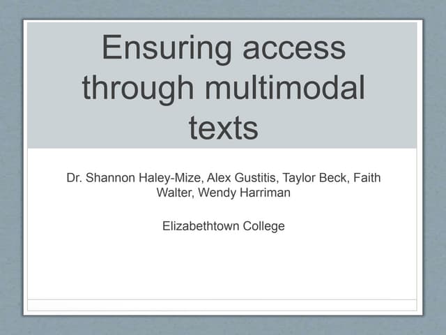 Multimodal texts | PDF