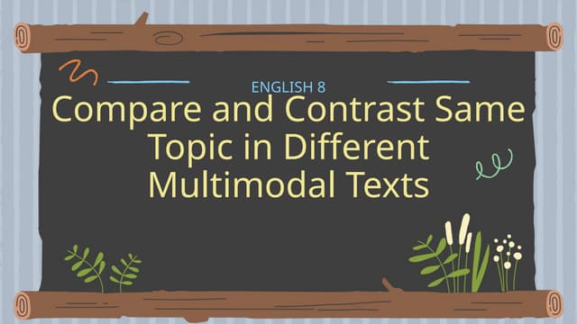 MULTIMODAL TEXTS ENGLISH GRADE 8 LESSON. | PPTX
