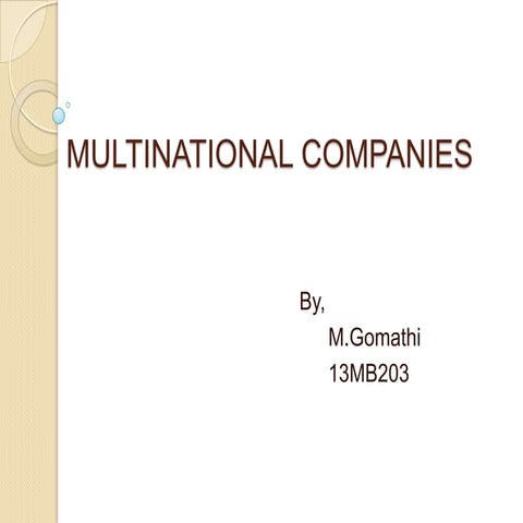 Multinational companies | PPTX