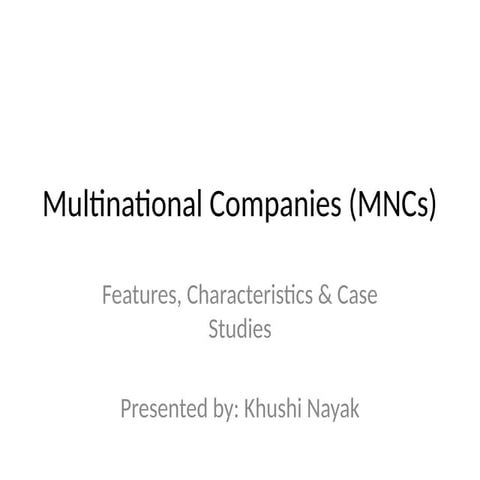 Multinational Companies Presentation Pptx