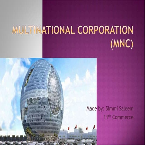 Multinational corporation (mnc) | PPT
