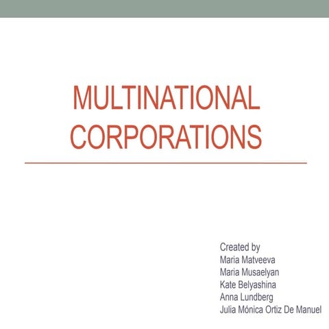Multinational corporations | PPTX