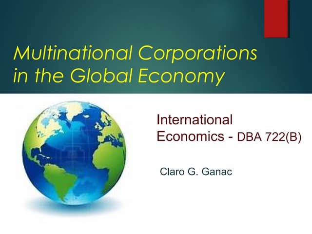 Role of multinational corporations (MNCs) in international Business | PPTX