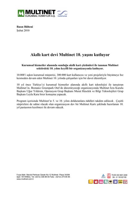 Turk telekom&multinet isbirligi calisan hakedisleri | DOC