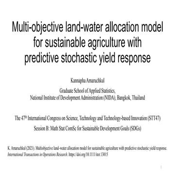 Multi-objective land-water allocation model for sustainable agriculture ...