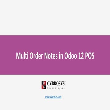 Multi Order Note In Odoo 12 POS | PDF