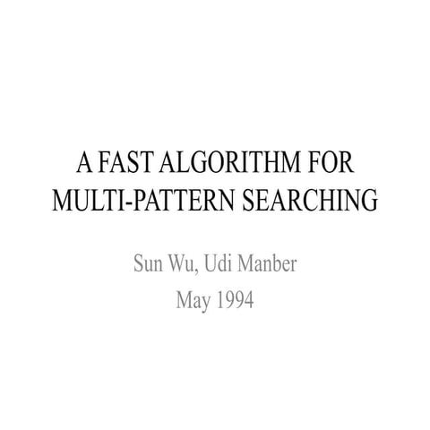 Multi pattern searching | PPTX