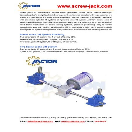 Ball screw or acme screw jack lifting system for scissor lift table ...