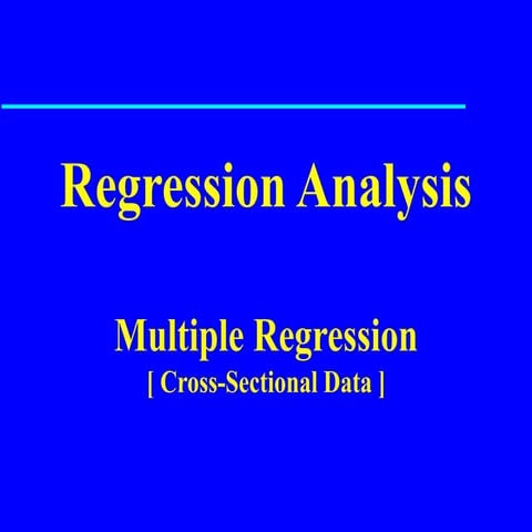 Regression Analysis - Linear & Multiple Models | PPT