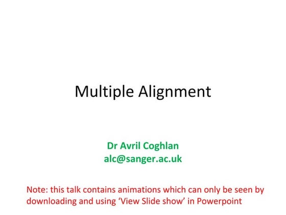 The Smith Waterman Algorithm Ppt
