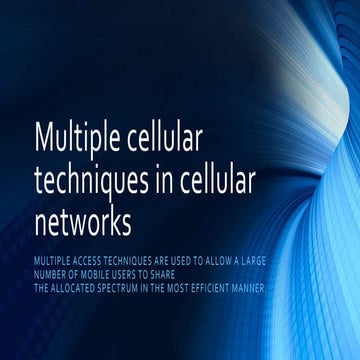 Multiple Cellular Techniques In Cellular Networks Pptx Computer Networking Computing