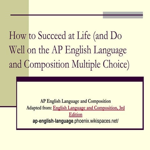 Ap language multiple choice test strategy | PPT