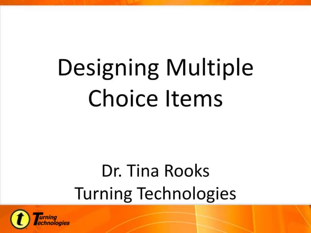 Multiple choice test items | PPTX