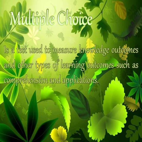 Assessment of Learning I: Multiple Choice | PPTX