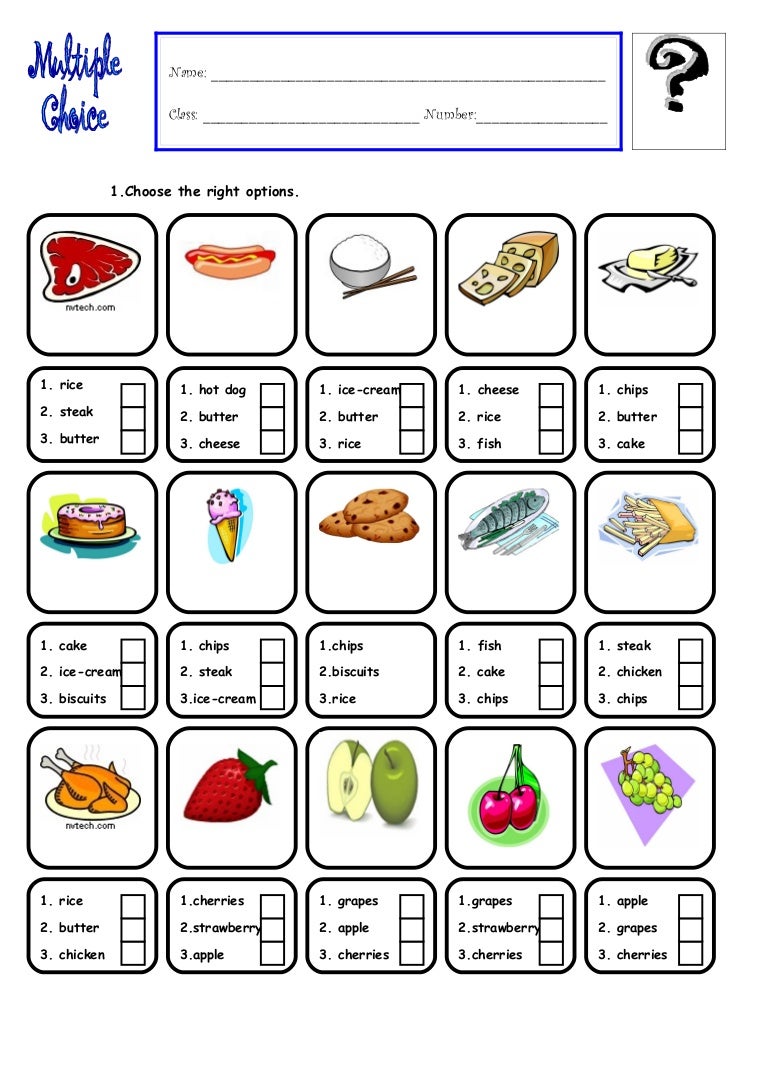 Multiple choice Food