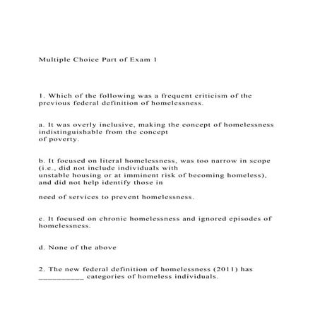 Multiple Choice Part of Exam 1 1. Which of the follo.docx