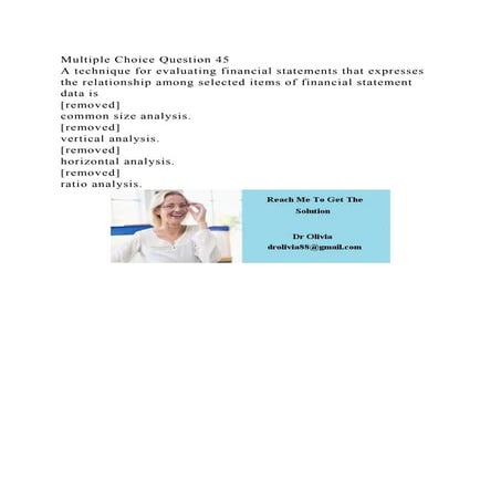 Multiple Choice Question 45A technique for evaluating financial st.docx