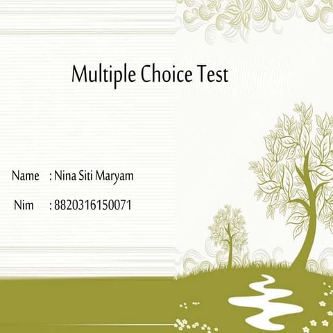 Multiple choice test nina | PPTX