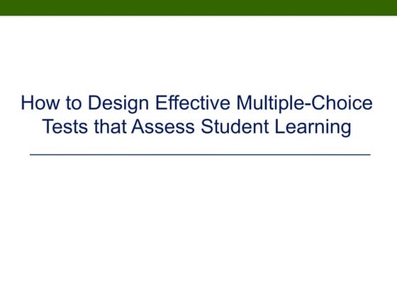 Multiple Choice Tests | PPTX | Standardized Testing | Educational ...