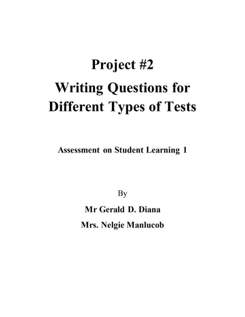 Writing Identification Tests | PPT