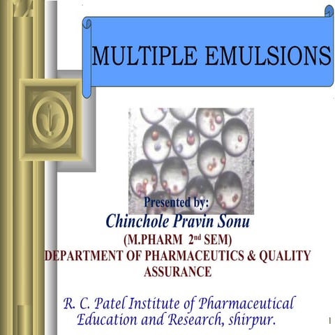 Multiple emulsions NDDS | PPT