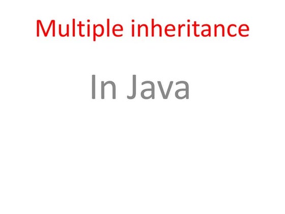 Inheritance In Java Ppt Ppt 7456
