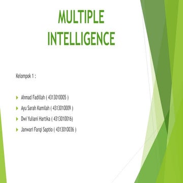 Multiple intelligence ( Kecerdasan Majemuk ) | PPTX