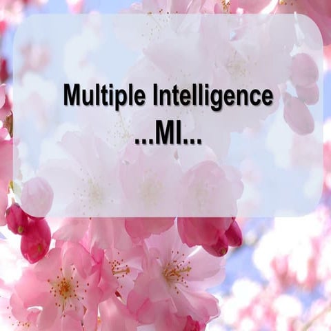 Multiple intelligence (mi) | PPTX