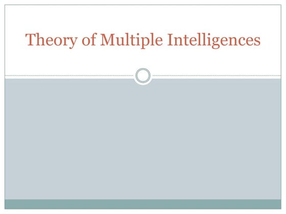 Multiple intelligences mine | PPT