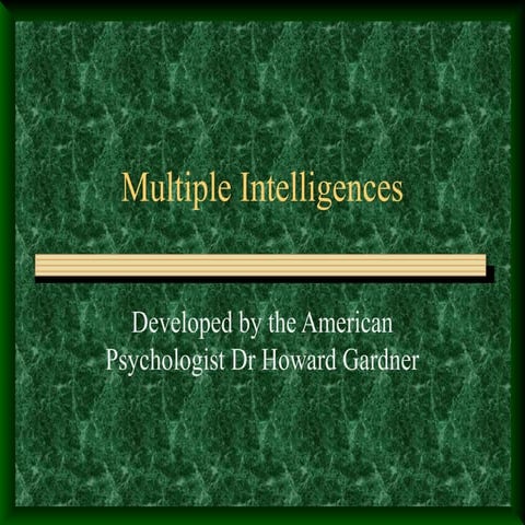 Multiple intelligences | PPT