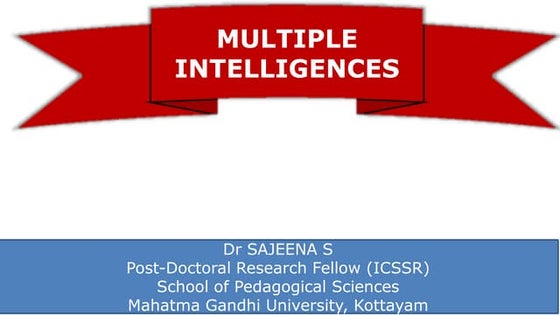 Presentation on Multiple Intelligence Theory | PPTX