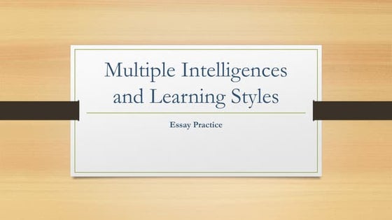 Multiple intelligences ppt | PPTX