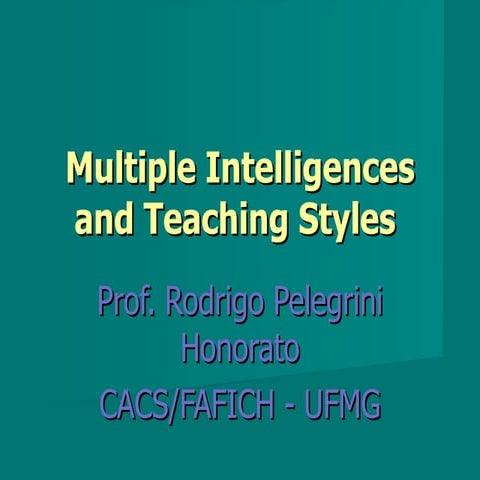 Multiple intelligences and Teaching Styles | PPT