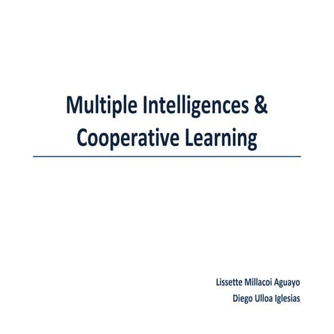 Multiple intelligences & cooperative learning | PPT