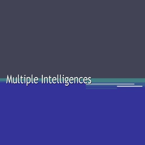 Multiple Intelligences | PPT