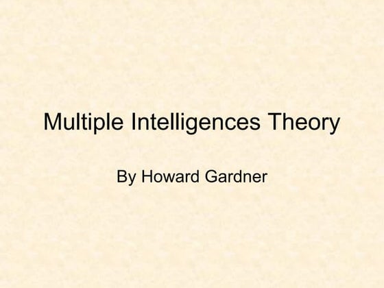 Multiple intelligences ppt | PPTX